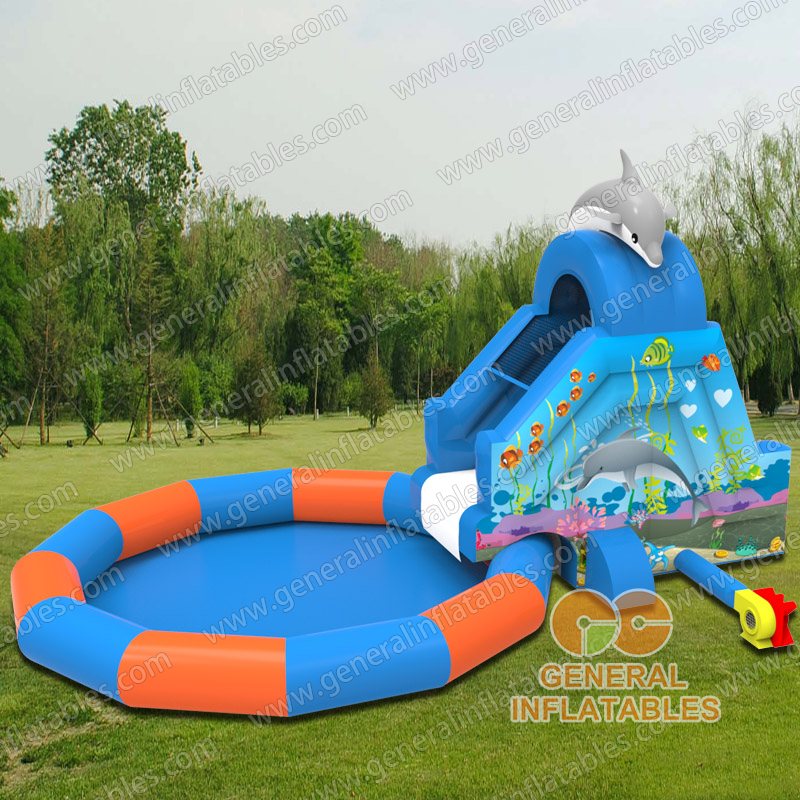Dolphin Water Slide With Pool | Inflatable Water Slides | Products ...