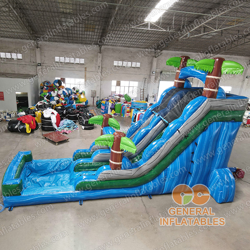 Palm Tree Blue Water Slide | Inflatable Water Slides | Products ...
